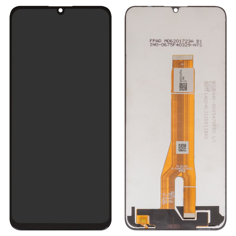 LCD compatible with Huawei Honor X7a, (black, without frame, Original ...