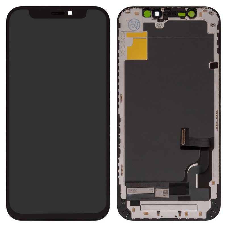 LCD compatible with iPhone 12 mini, (black, with frame, AAA, (TFT), ZY ...